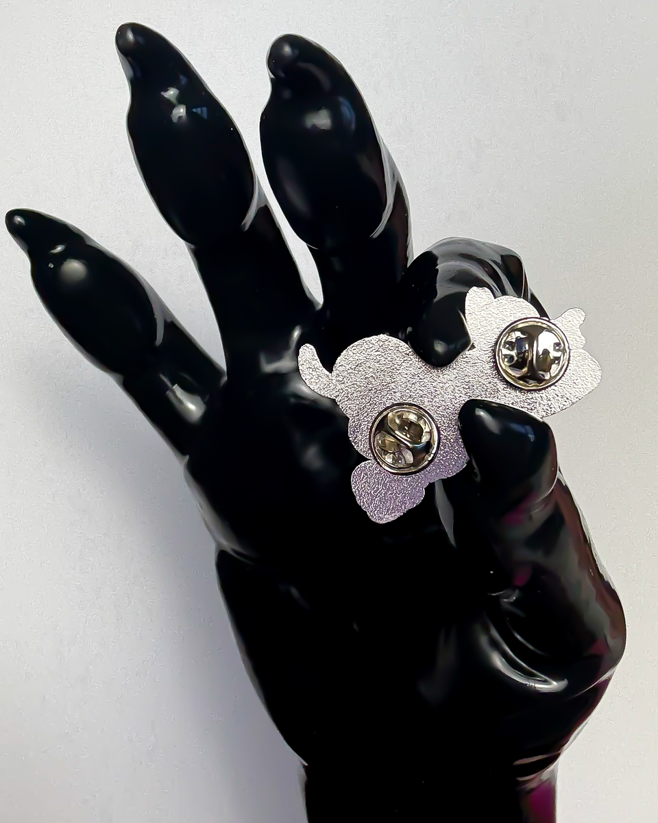 Arch Dog Enamel Pin (White) – SpacePupSilver