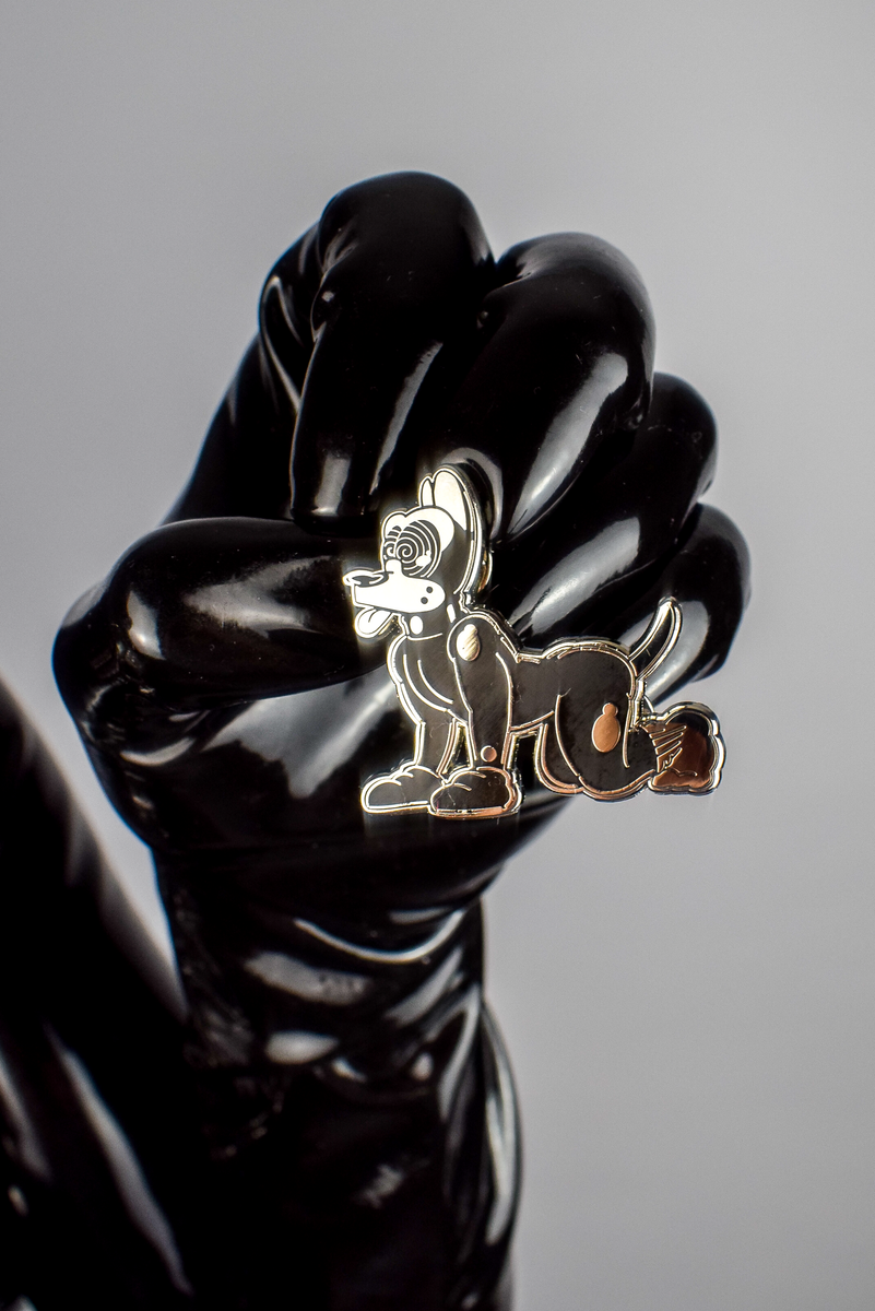 Hypno Dog Enamel Pin – SpacePupSilver