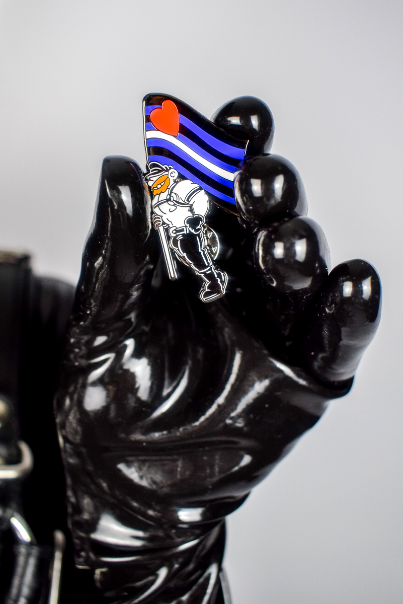 Leather Flag Daddy Enamel Pin – SpacePupSilver